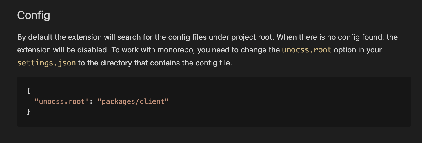 Unocss Vscode Extension Root Configuration Item Does Not Support Configuring Multiple 
