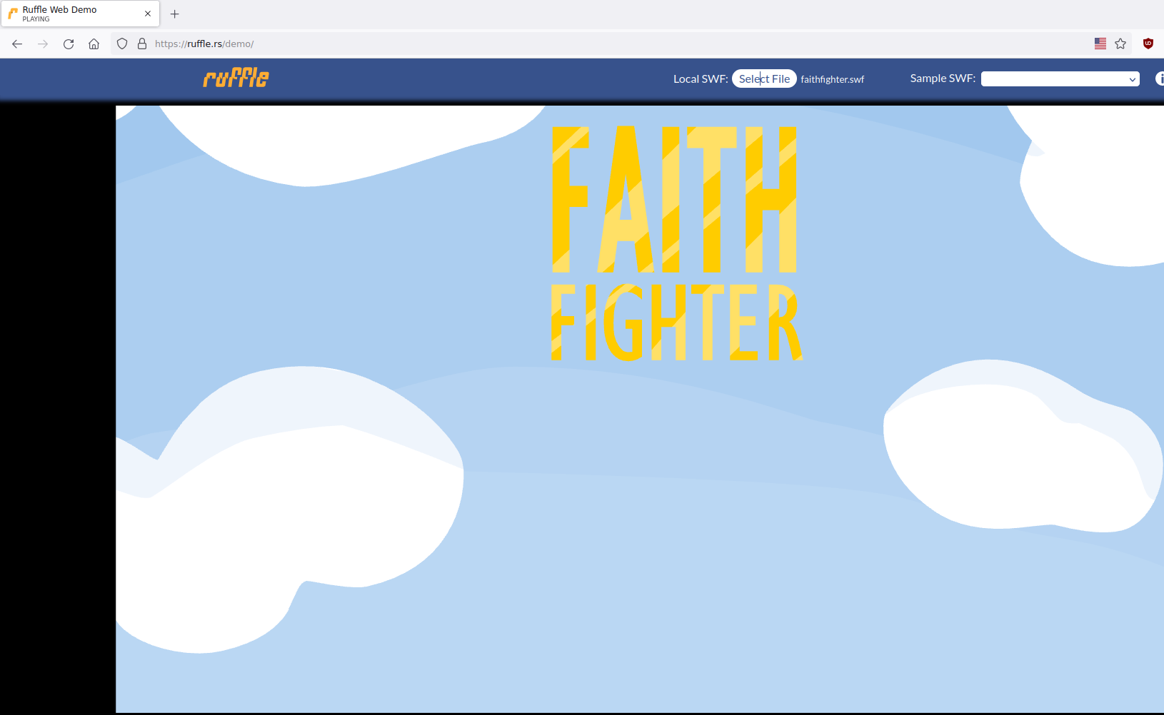 Faithfighter not showing the initial menu · Issue #9617 · ruffle-rs ...