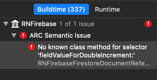 🔥 'No known class method for selector fieldValueForDoubleIncrement' · Issue #2044 · invertase ...