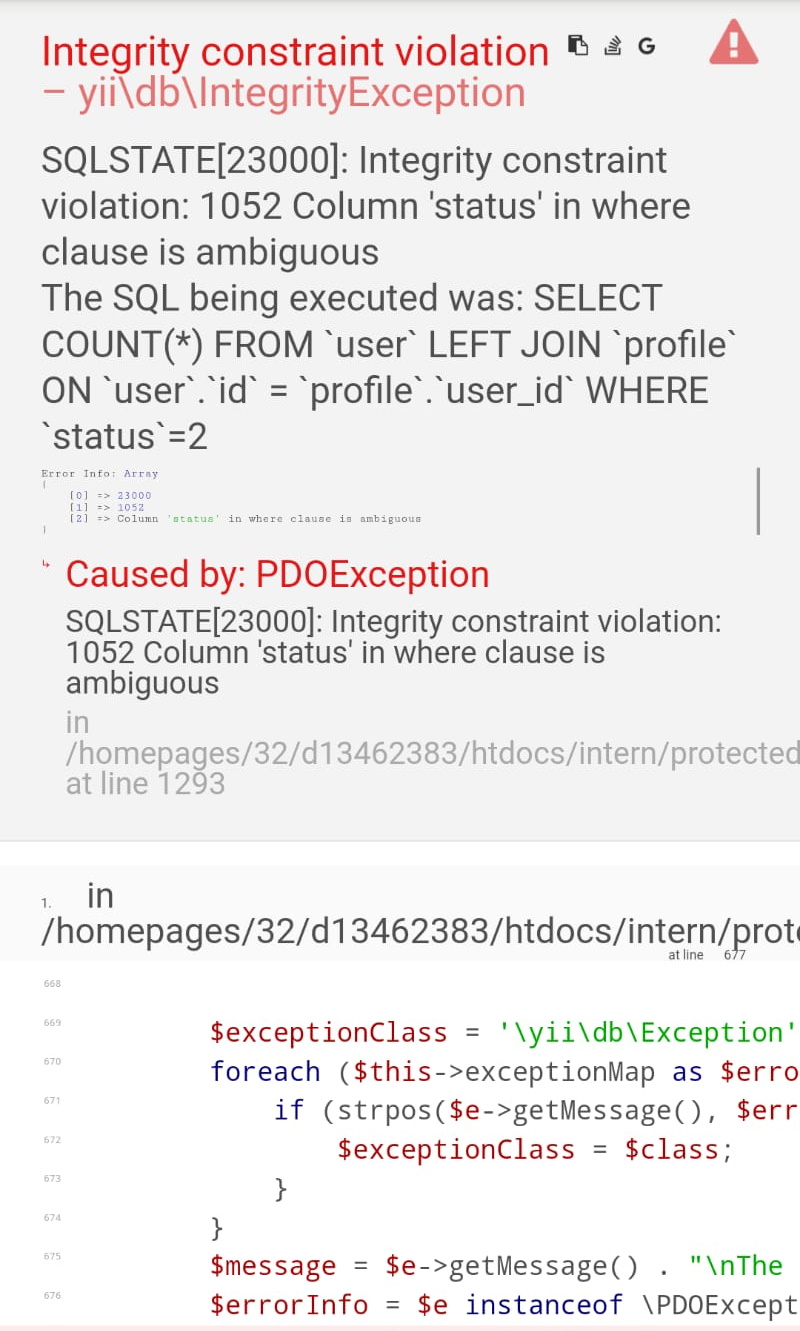 naming a Customprofilfield = status causes ambiguous sql query · Issue ...