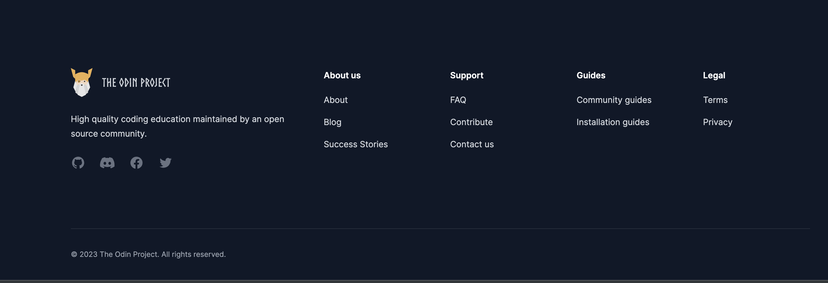 New Footer · Issue #3093 · TheOdinProject/theodinproject · GitHub