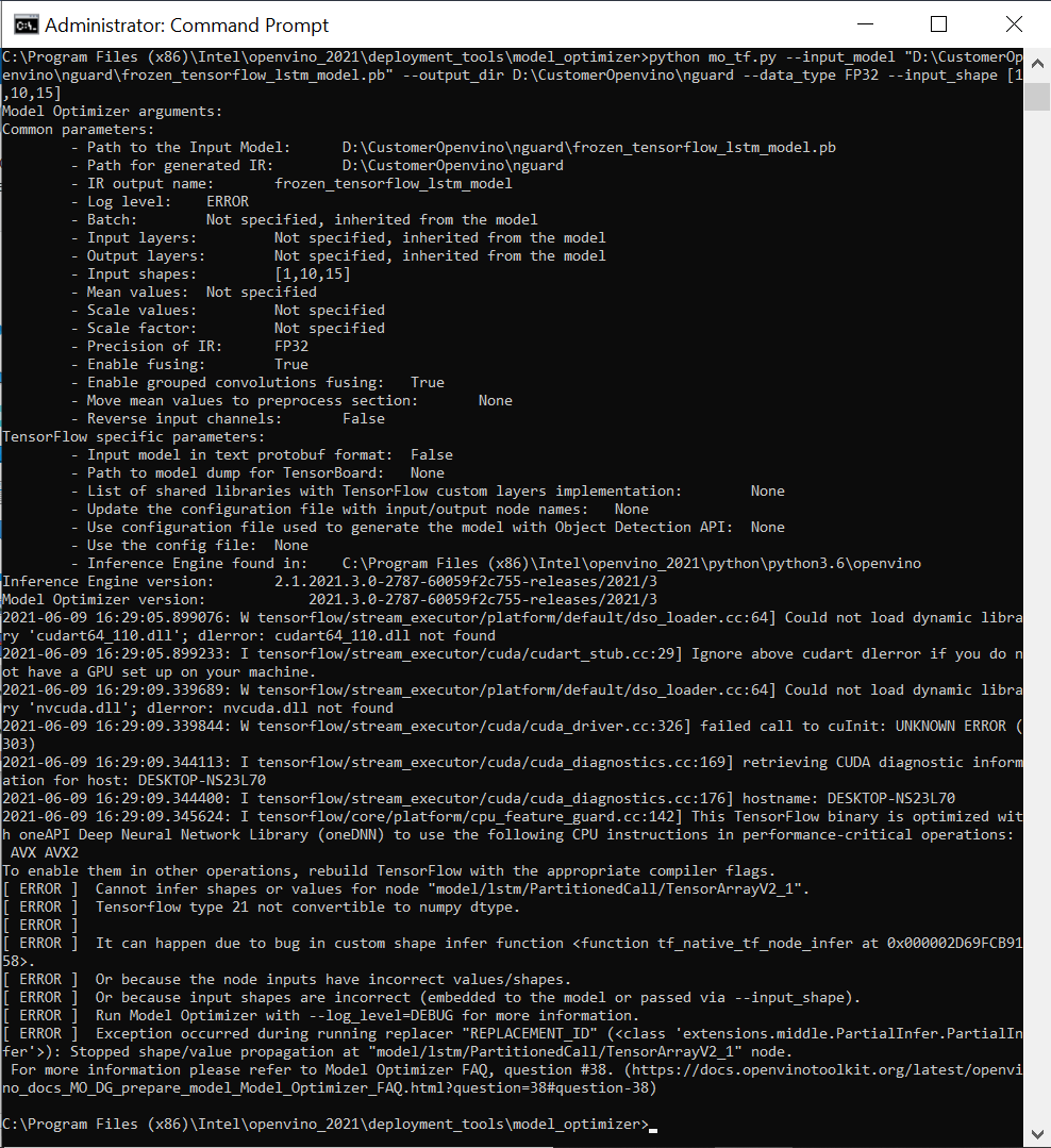[Bug] Error converting Keras LSTM model (TensorFlow 2) · Issue #5988 · openvinotoolkit/openvino ...