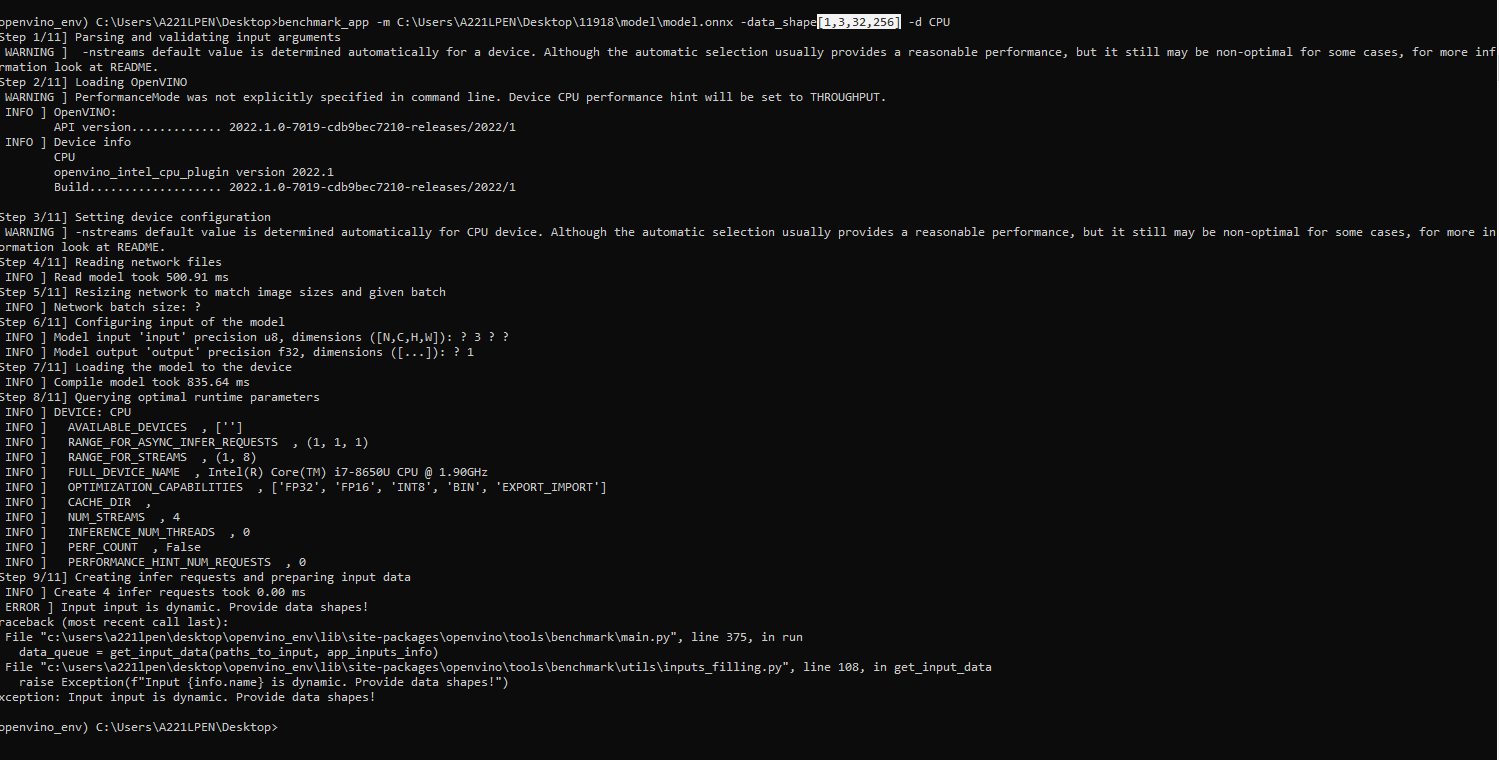 "RuntimeError: Cannot get dims for non static shape" while inferencing openvino · Issue #11918 ...
