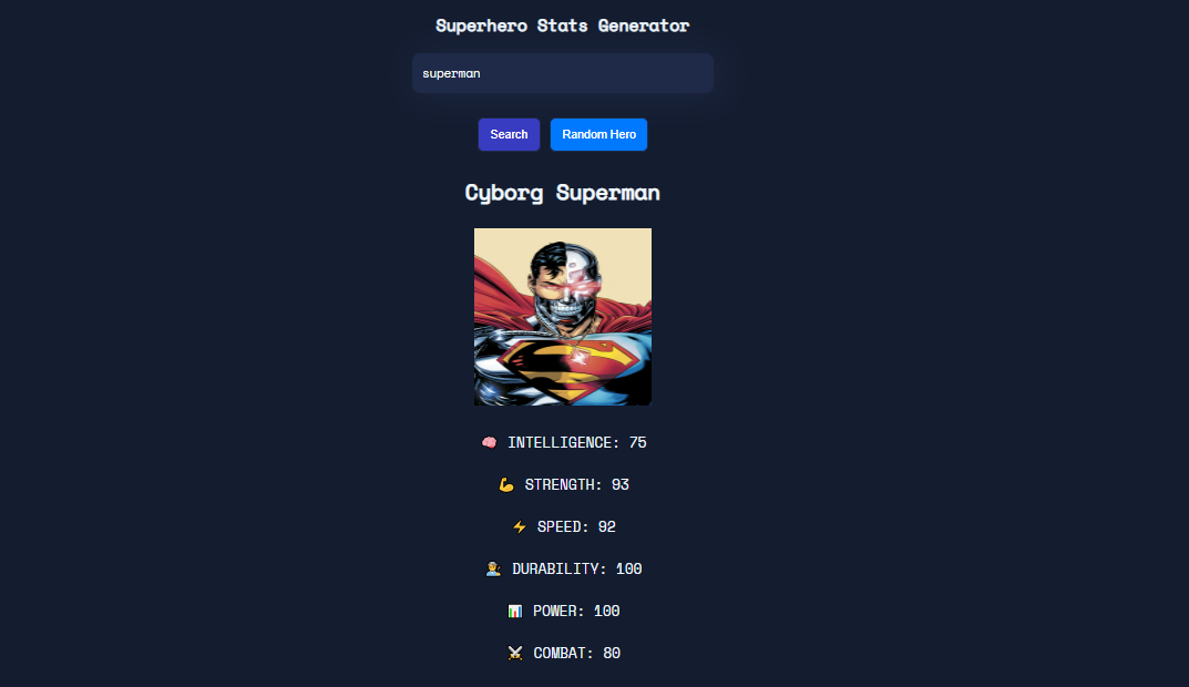GitHub - sudip-paudel/SuperHeroStatsGenerator: A Superhero Stats generator website using ...