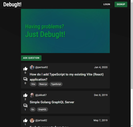 GitHub - topihenrik/codes-forum: Apollo GraphQL, React.js & GitHub Actions.