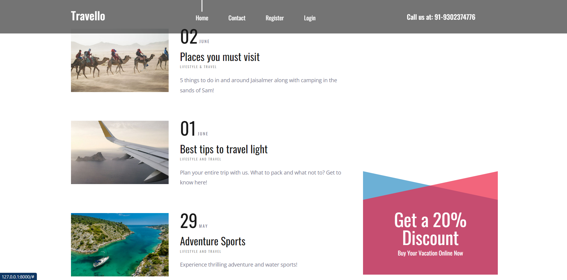 GitHub - MeenalPatidar/Travello_django: A Django webapp to plan your vacations and travel!!