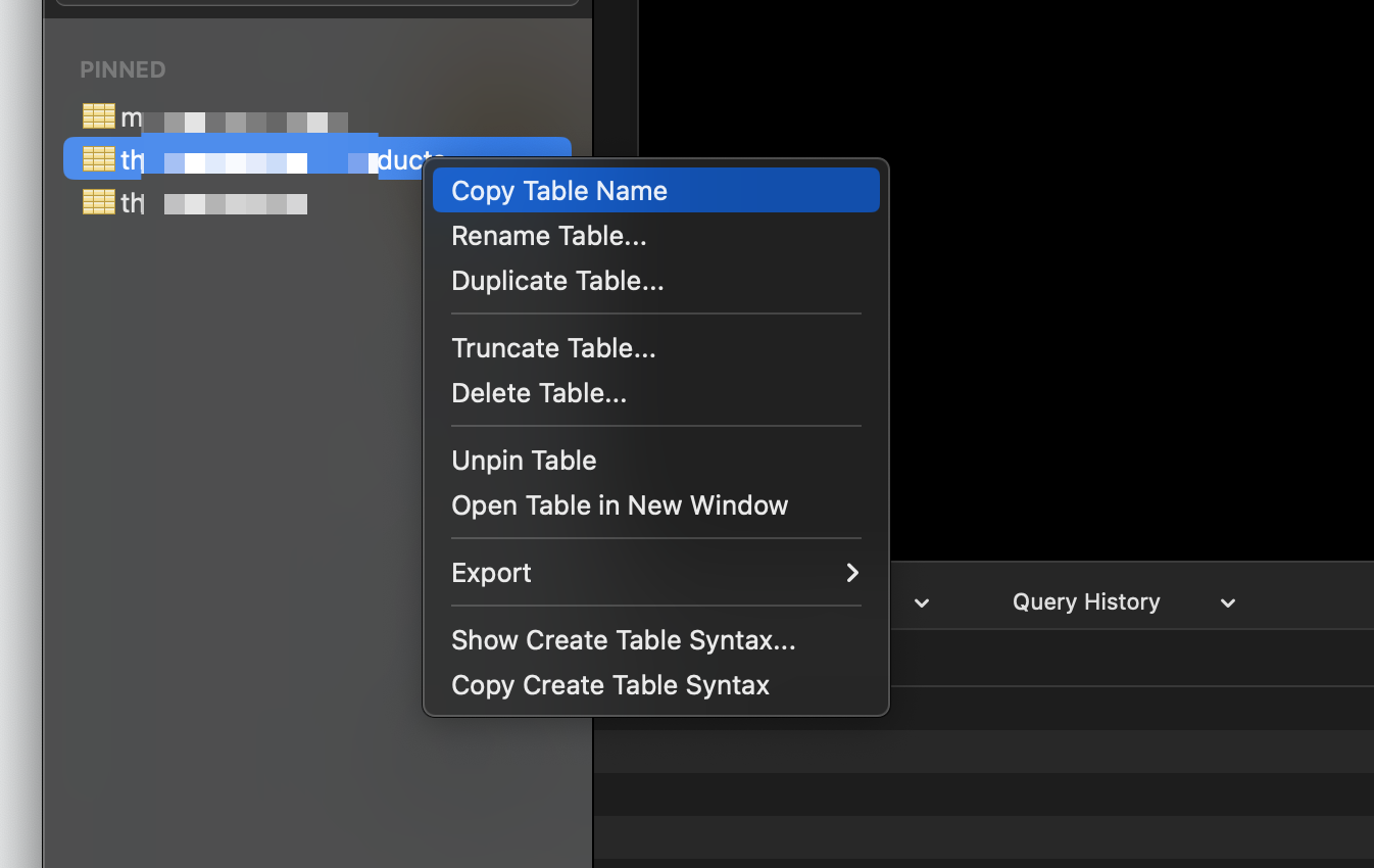 Cmd+c to copy selected table name to clipboard · Issue #1739 · Sequel-Ace/Sequel-Ace · GitHub