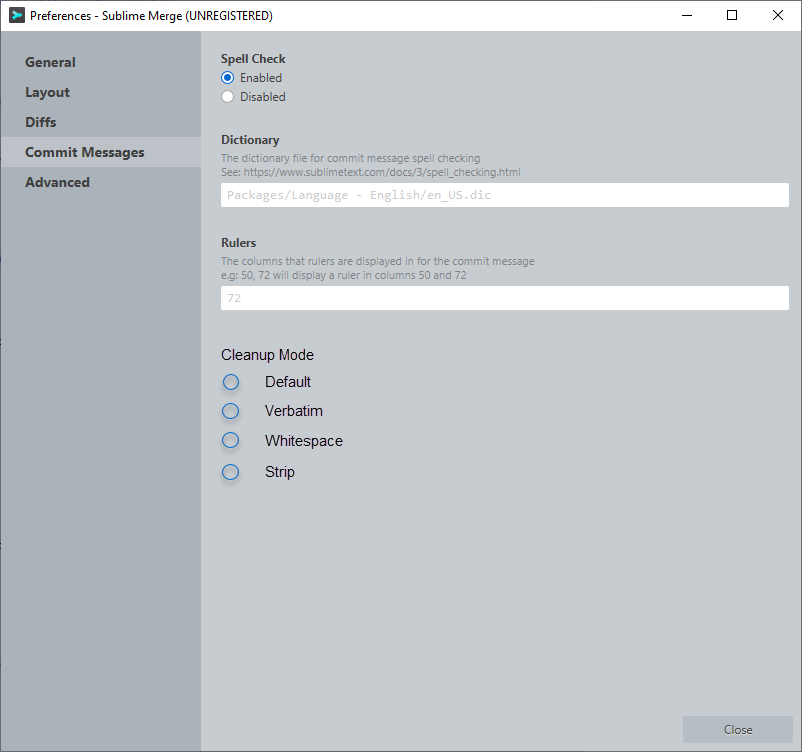 Allow Commits to use --cleanup=verbatim to allow git comments onto the ...
