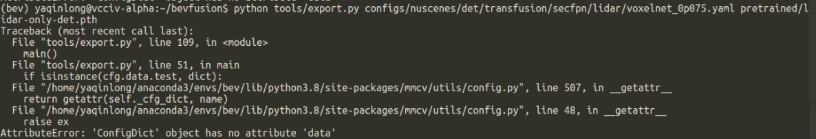 Attributeerror Configdict Object Has No Attribute Data · Issue 360 · Mit Han Labbevfusion
