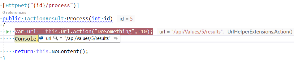 The behavior of UrlHelper depends on the action context. · Issue #6891 · dotnet/aspnetcore · GitHub