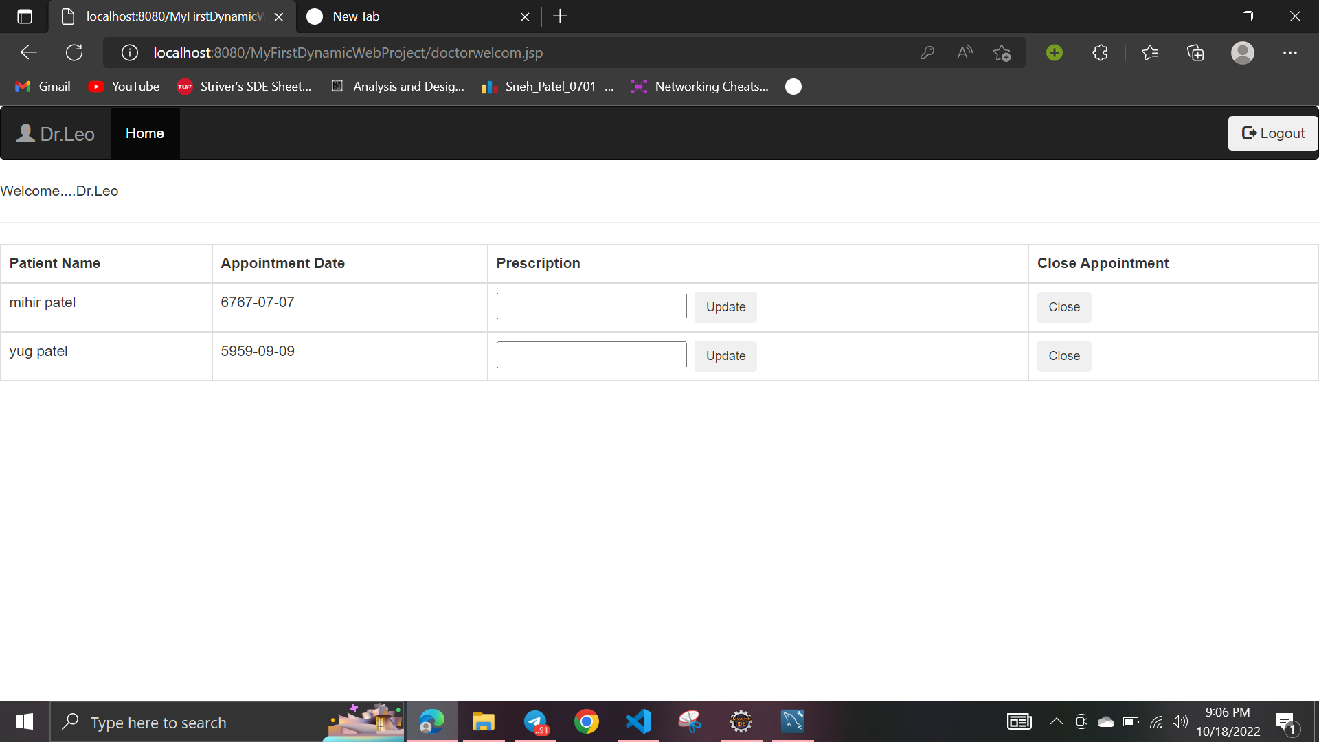 GitHub - snehpatel1017/DoctorAppointmentSystem: Created a website using java servlet in which ...