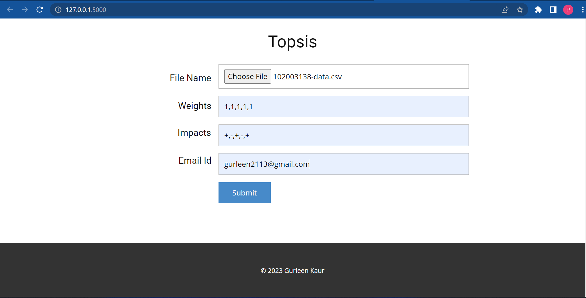 Github Gurleen21 Topsis Webapp Webapp For Topsis Algorithm