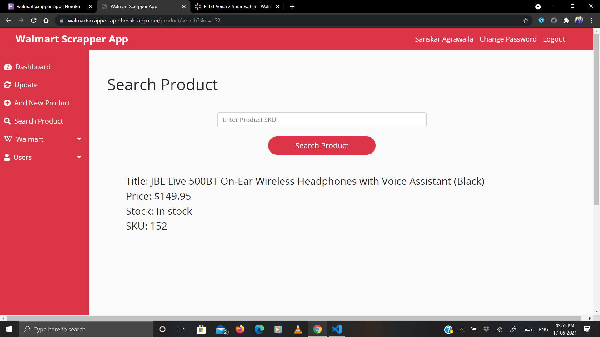 GitHub - sanskar153/WalmartScrapper-App: Using Nodejs,Express and MongoDB