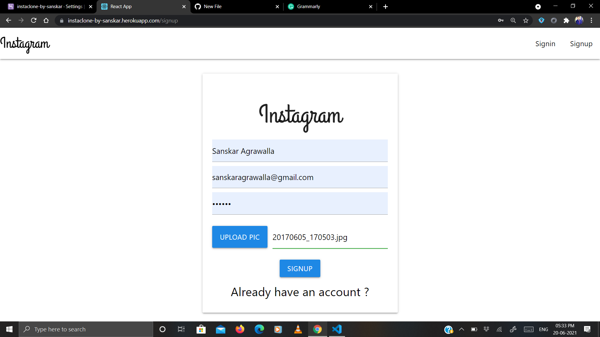 Github Sanskar153instagram Clone Using Mongodb Expressjs Reactjs And Nodejs