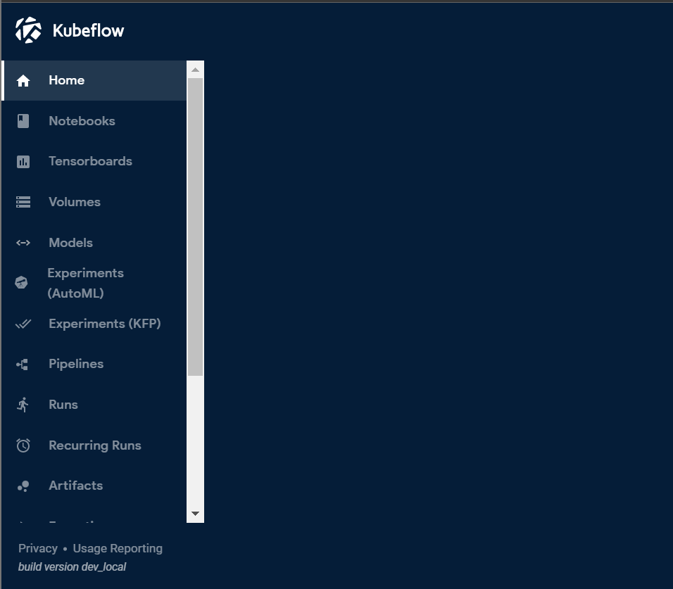 Half screen Kubeflow blue screen · Issue #6384 · kubeflow/kubeflow · GitHub