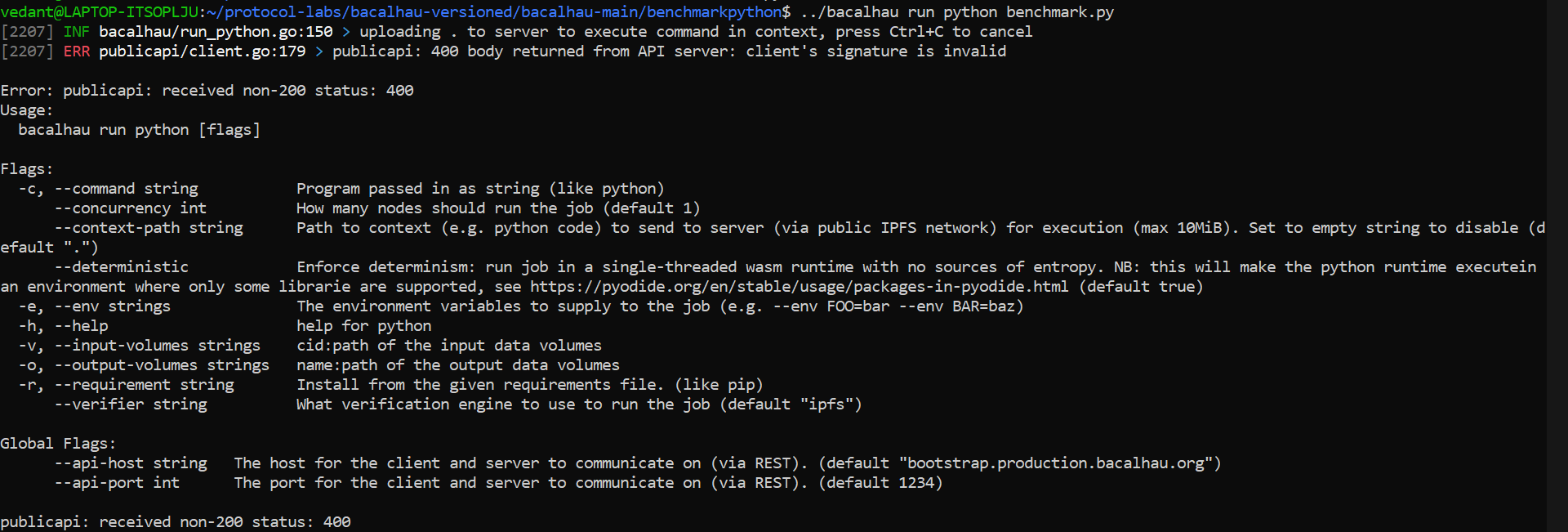publicapi: 400 body returned from API server: client's signature is invalid · Issue #358 ...