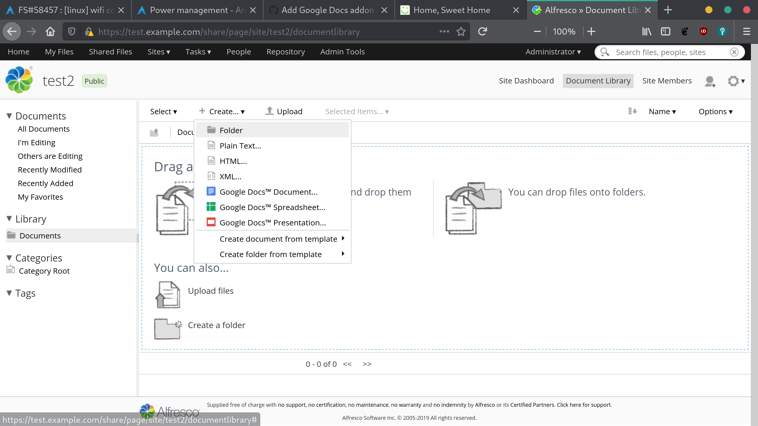 google-docs actions in documentlibrary always visible · Issue #56 · Alfresco/alfresco-docker ...
