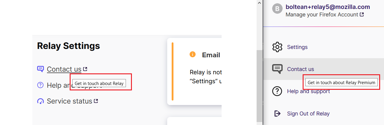 Small difference for "Contact us" tooltip · Issue #1330 · mozilla/fx-private-relay · GitHub