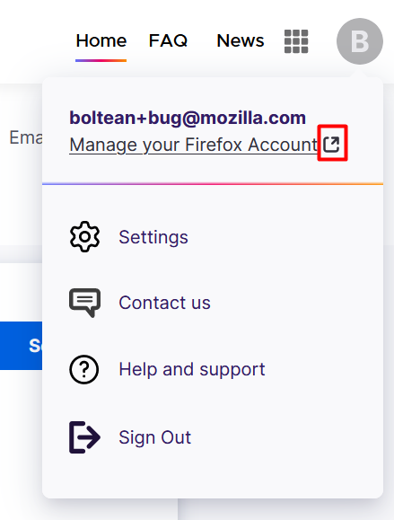 New tab icon not displayed anymore for "Manage your Firefox Account" link on Profile menu ...