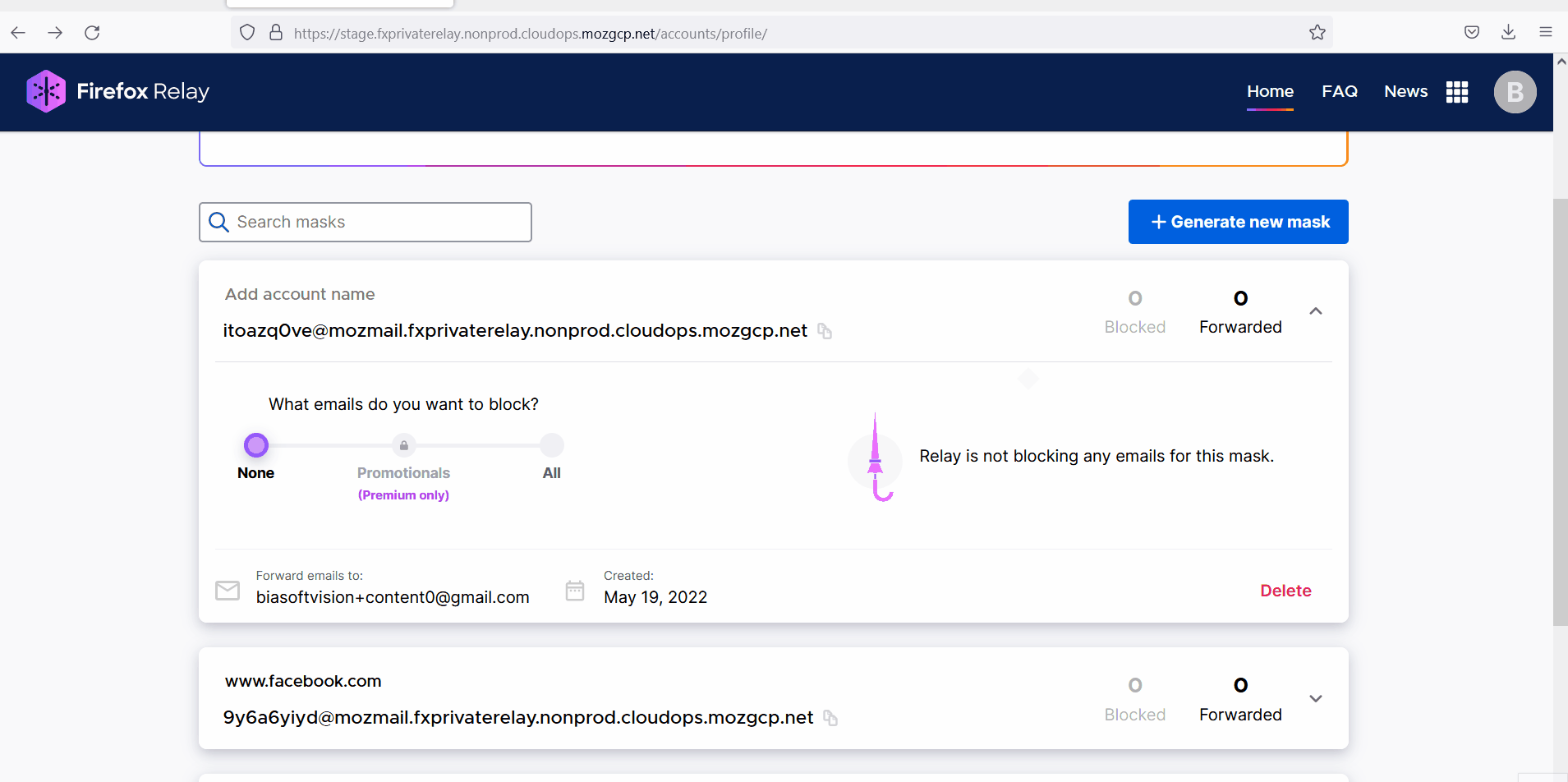 Mask status changes when the user clicks the link in Promotionals pop ...
