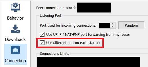 Listening port "use different port on each startup" not random in newer ...