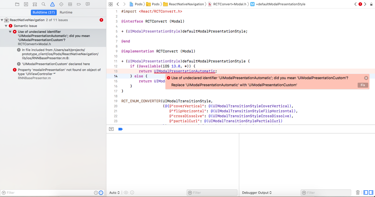 iOS fails to build after upgrading to RN v0.61.5 and RNN to v4.3 · Issue #5843 · wix/react ...