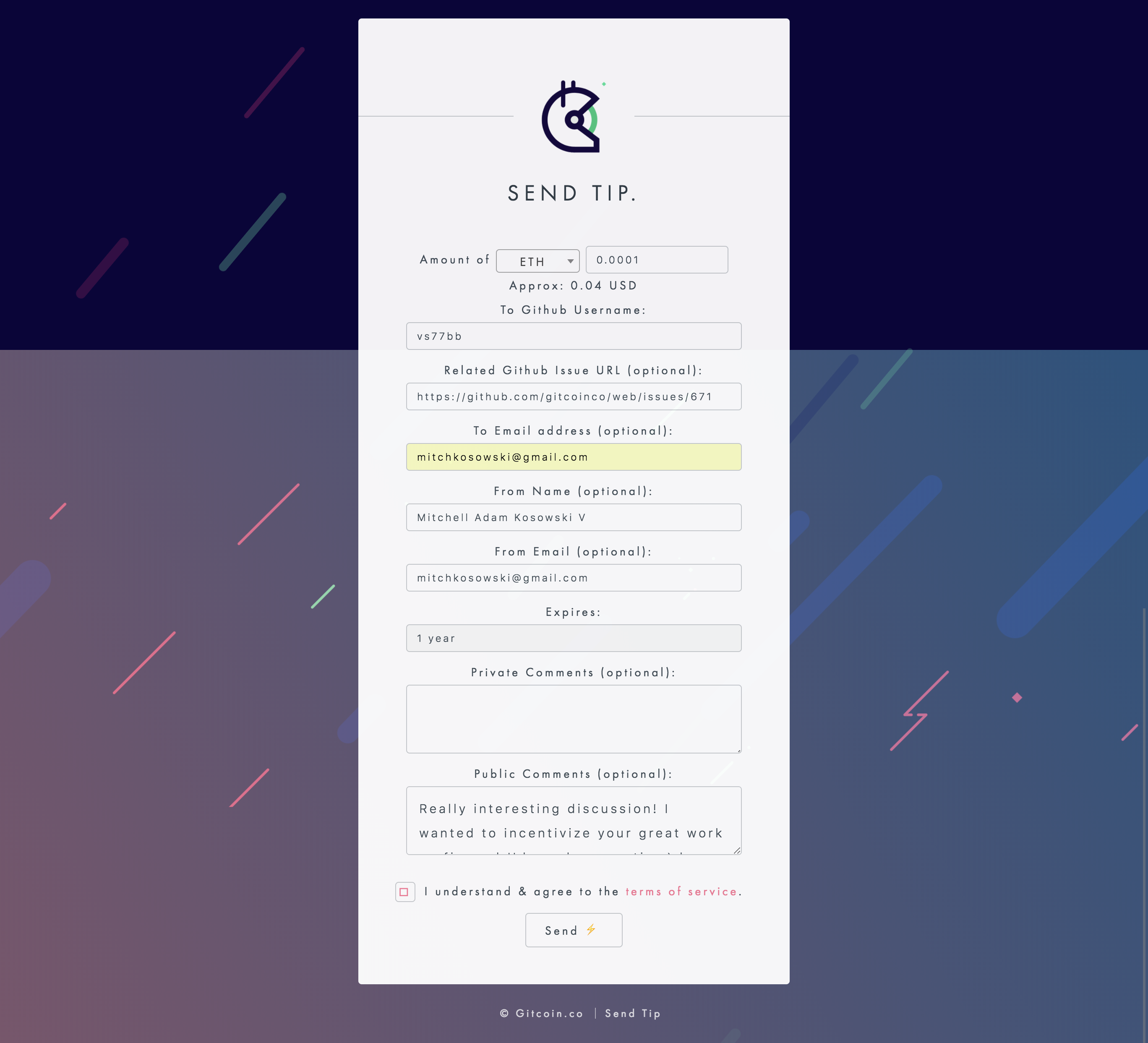 Getting an Error When Trying to Tip User · Issue #776 · gitcoinco/web · GitHub