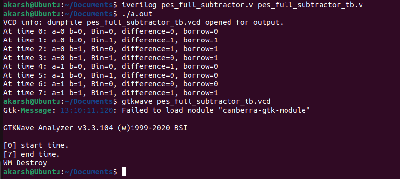 GitHub - Akarsh-Hegde/pes_full_subtractor