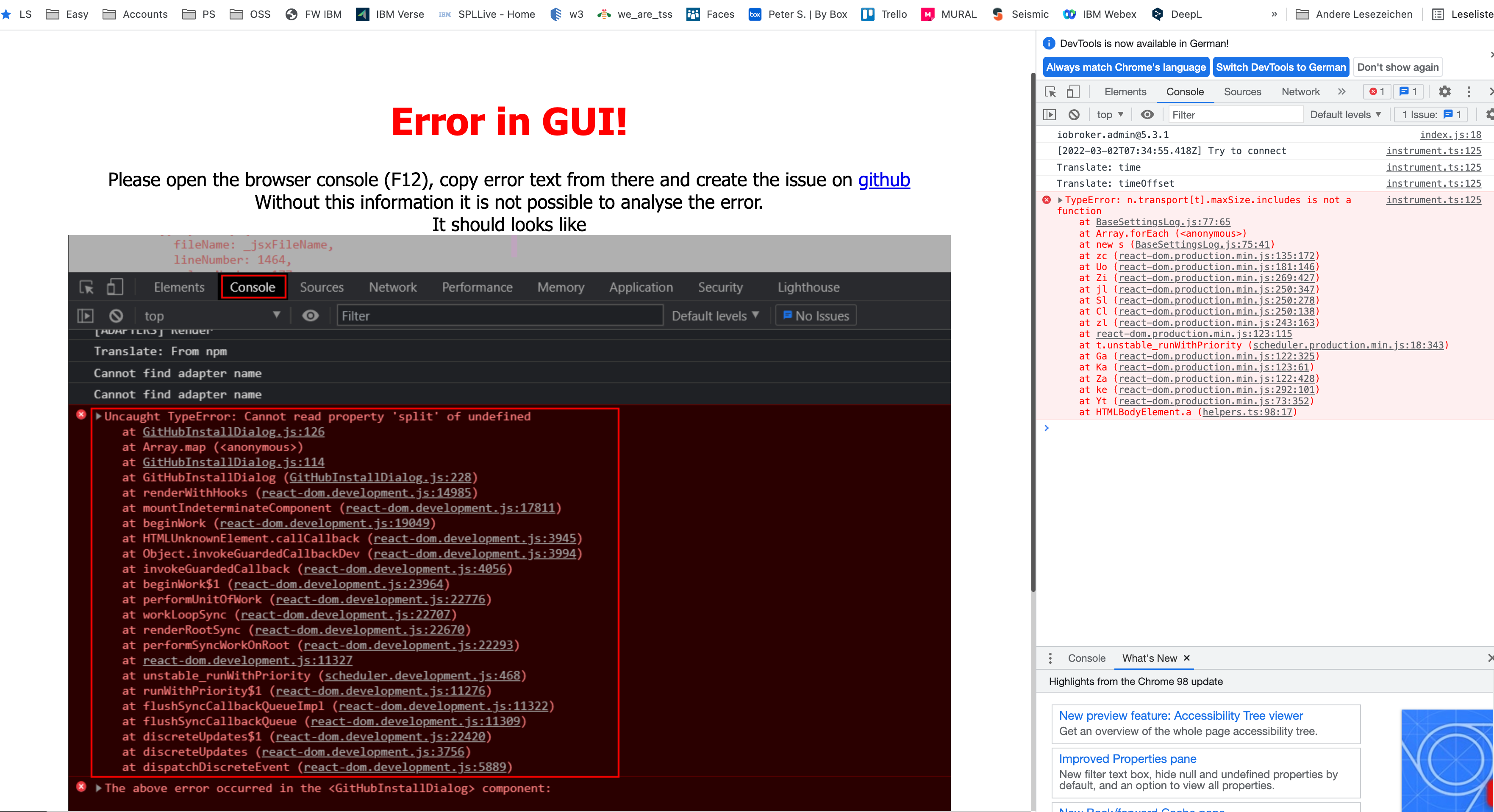 error when opening log tab on Hosts page · Issue #1346 · ioBroker/ioBroker.admin · GitHub