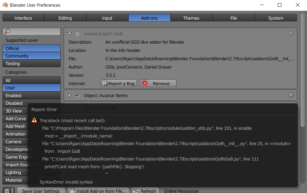 GoB Addon not allowing to activate · Issue #214 · JoseConseco/GoB · GitHub