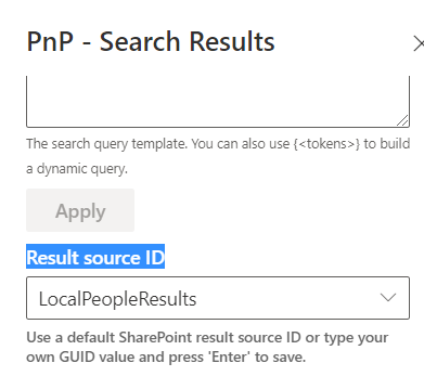 "LocalPeopleResults" inside "PnP-Search Results" web part will not show any results unless we ...