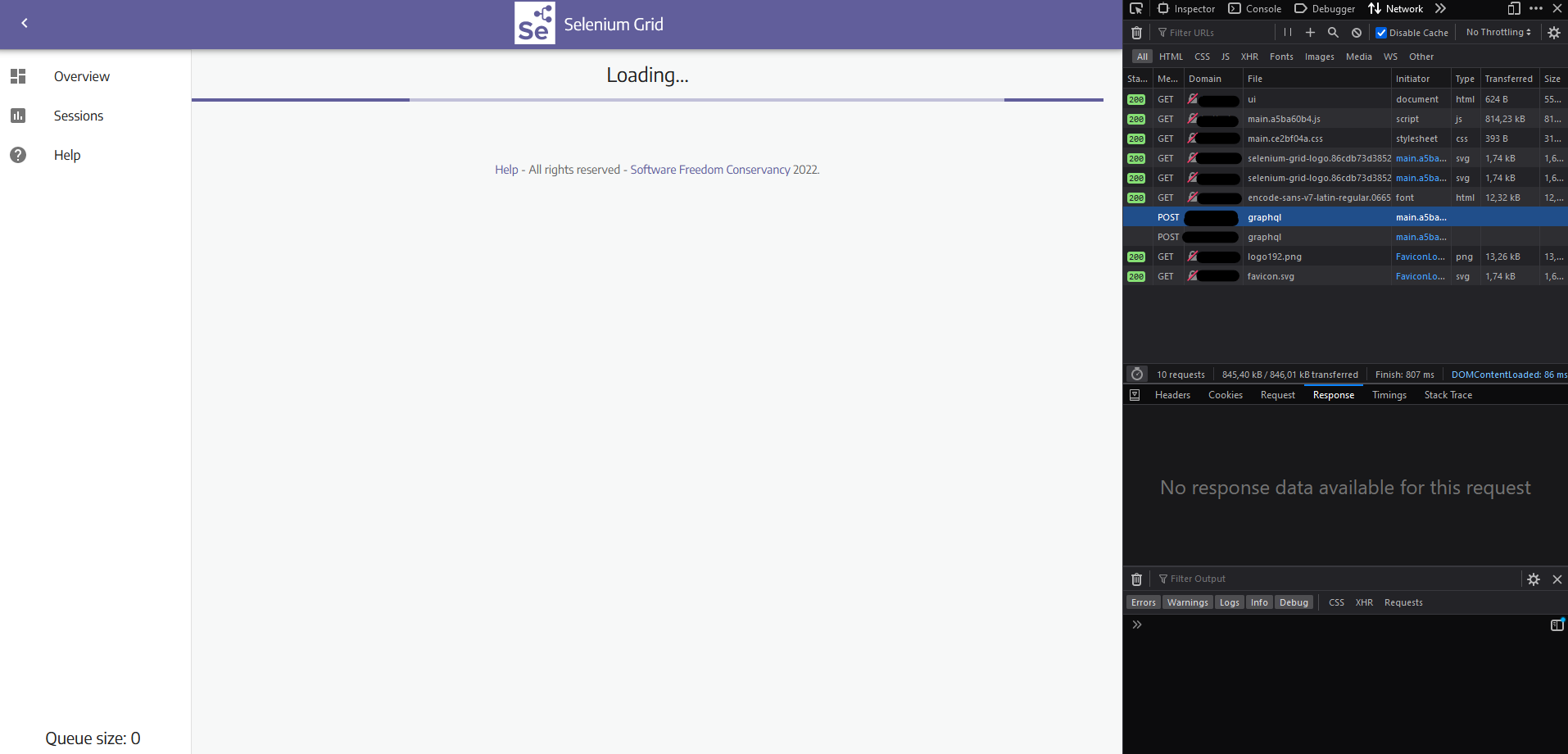 馃悰 Bug Selenium Grid Graphql Endpoint Not Responding 路 Issue 1640