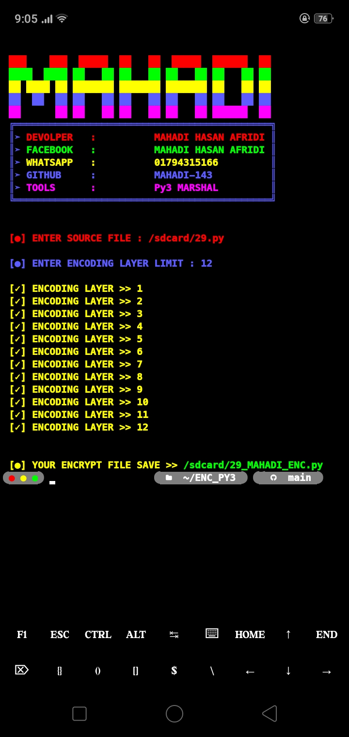 GitHub - MAHADI-143/ENC_PY3: Encript Marshal Python3 Only
