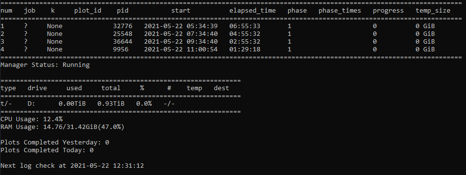 New Windows User - It's running but new jobs are not starting - config help · swar Swar-Chia ...