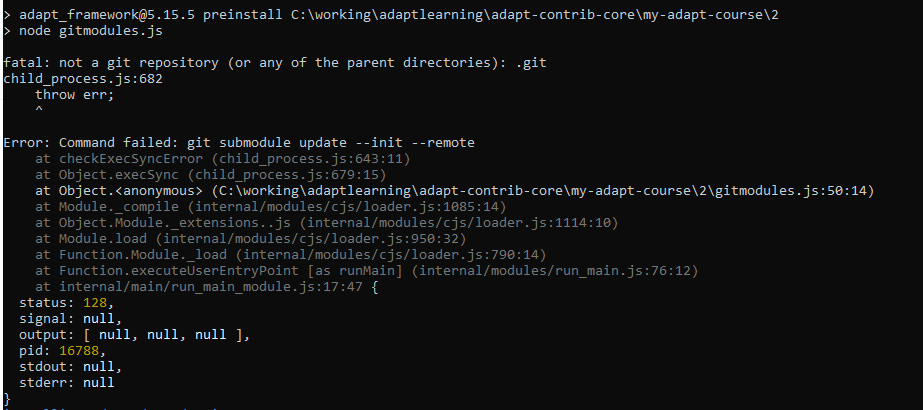 gitmodules.js broken with adapt-cli create course · Issue #3232 · adaptlearning/adapt_framework ...