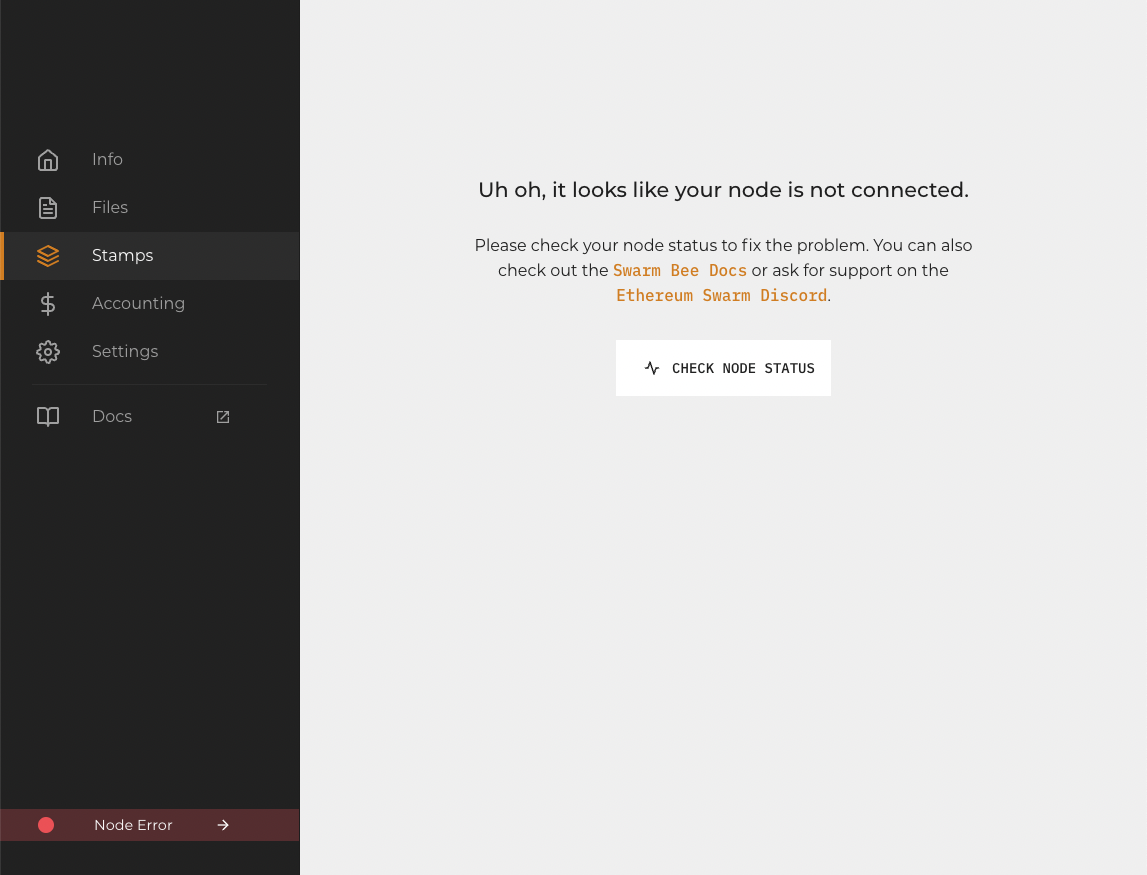 Having no peers connected should not prevent users to interact with their bee node · Issue #241 ...