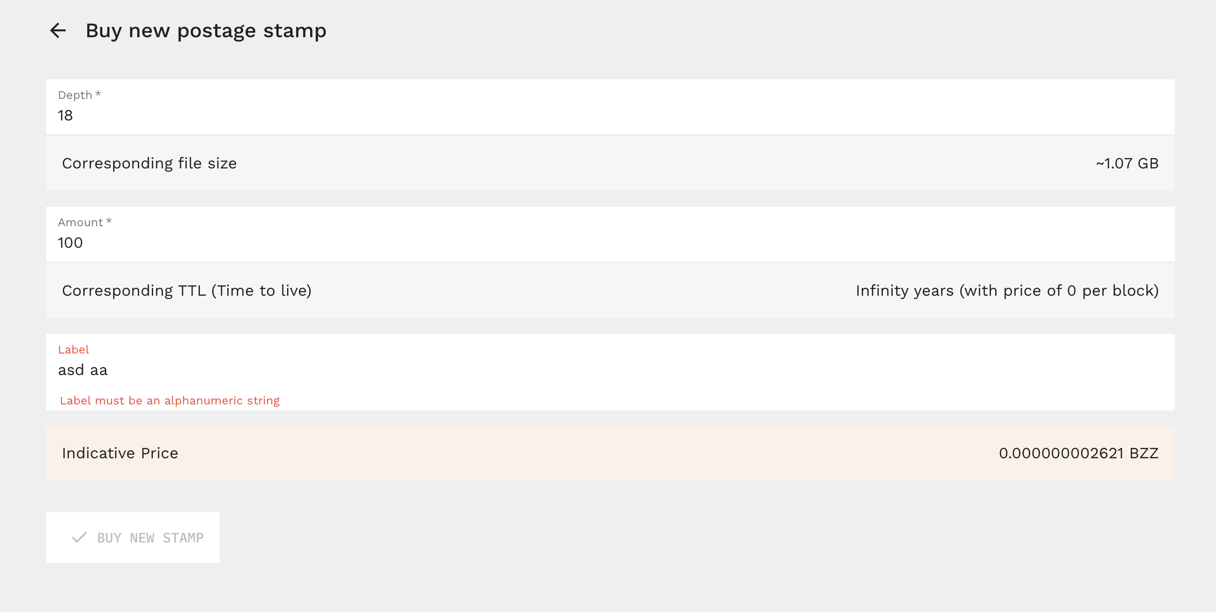 Cannot buy stamp with space in the label · Issue #326 · ethersphere/bee-dashboard · GitHub
