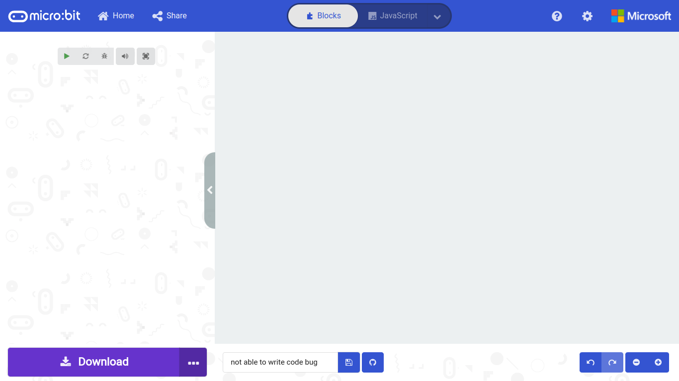 Bug: not able to write any code · Issue #3967 · microsoft/pxt-microbit · GitHub