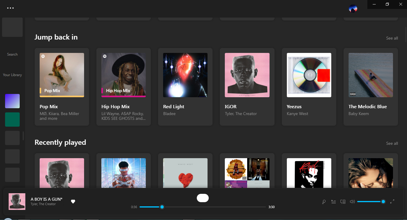 [FLUENT] Dark won't show playlist icons, home, library and search icons ...