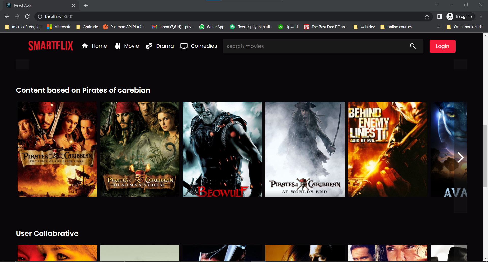 GitHub - priyank003/Smartflix: A web streaming app with smart movie recommendation system for being