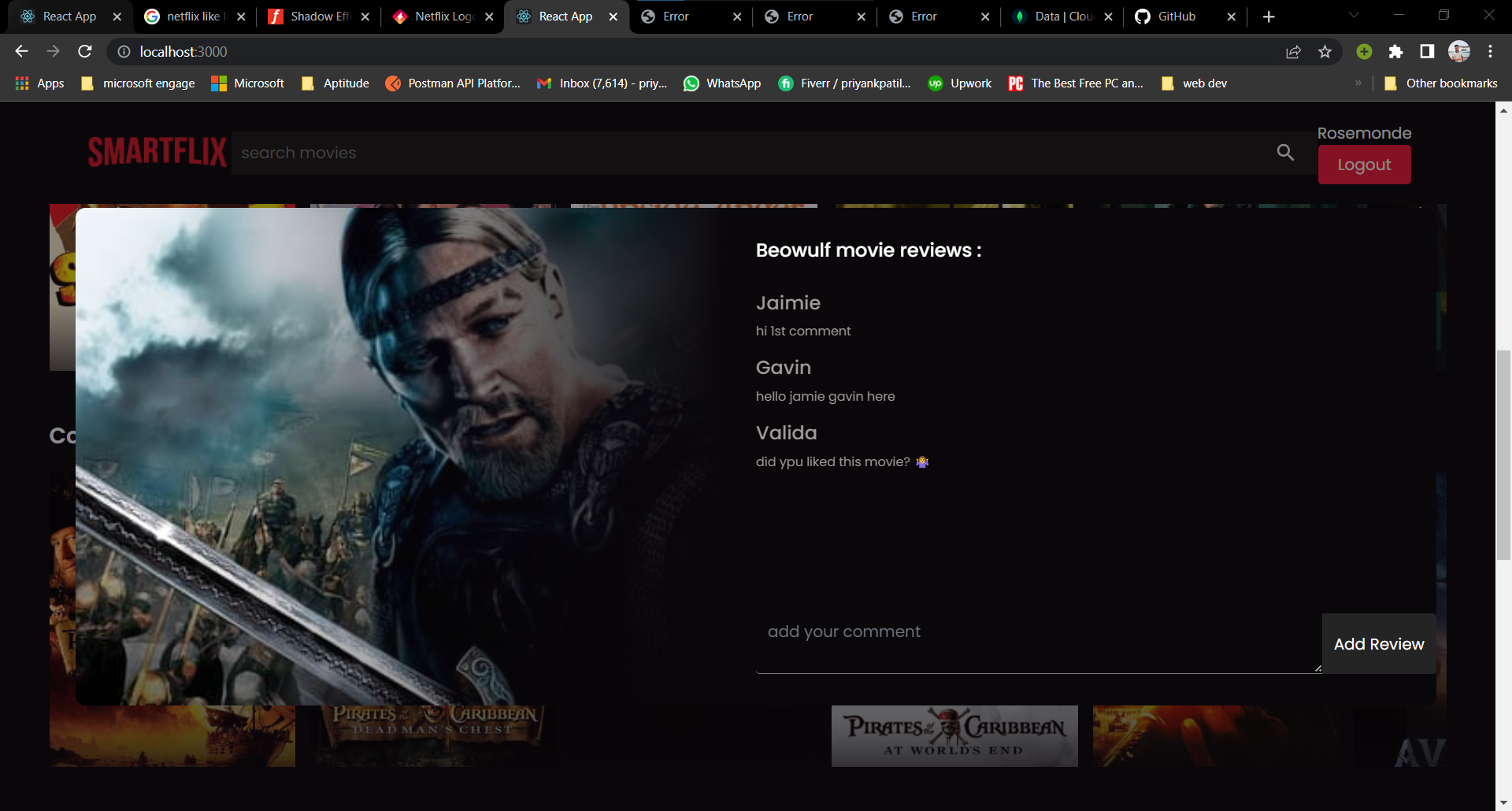 GitHub - priyank003/Smartflix: A web streaming app with smart movie recommendation system for being