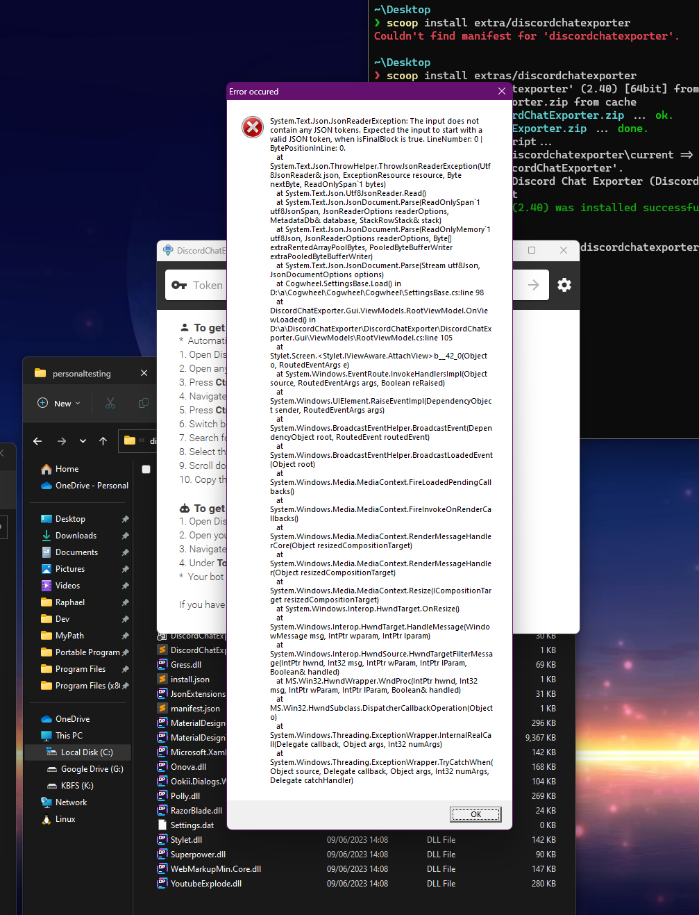 The program crashes when the 'Settings.dat' file is not parsable as JSON · Issue #1050 · Tyrrrz ...