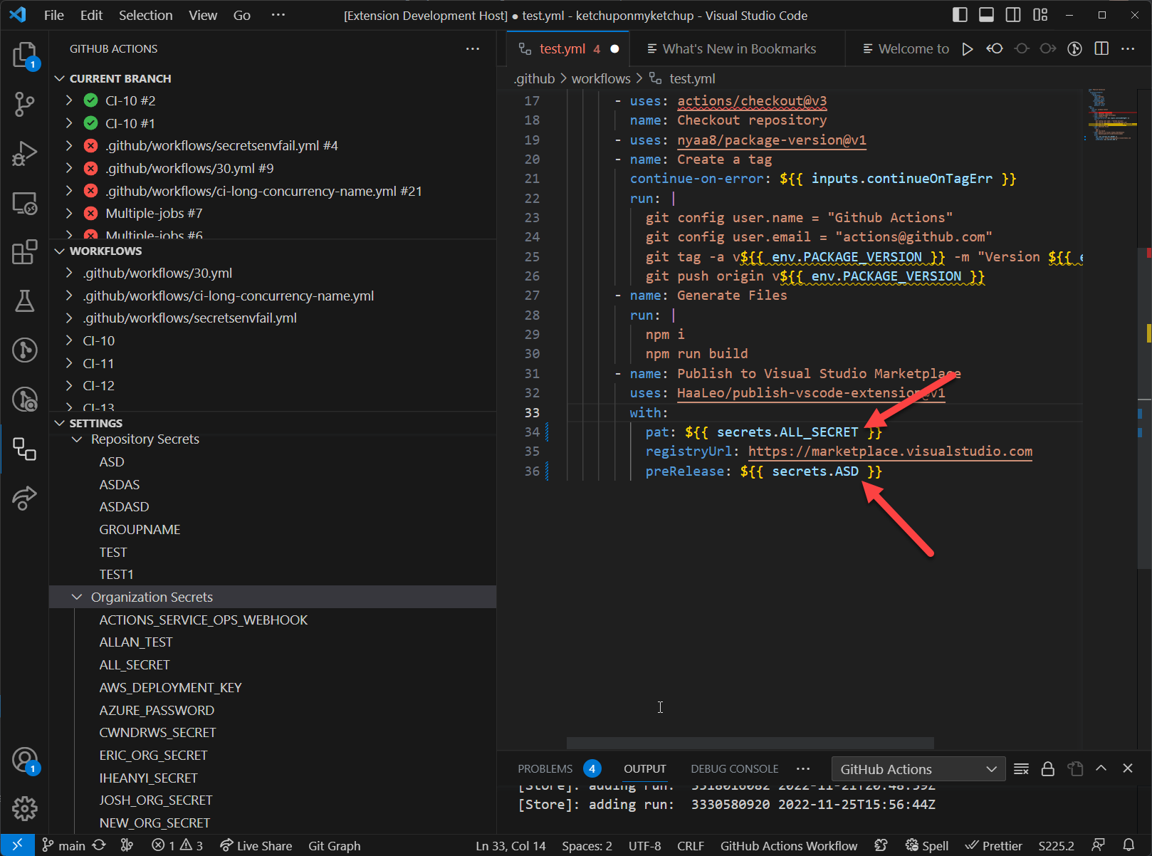 Update linting for secrets · Issue #230 · github/vscode-github-actions ...