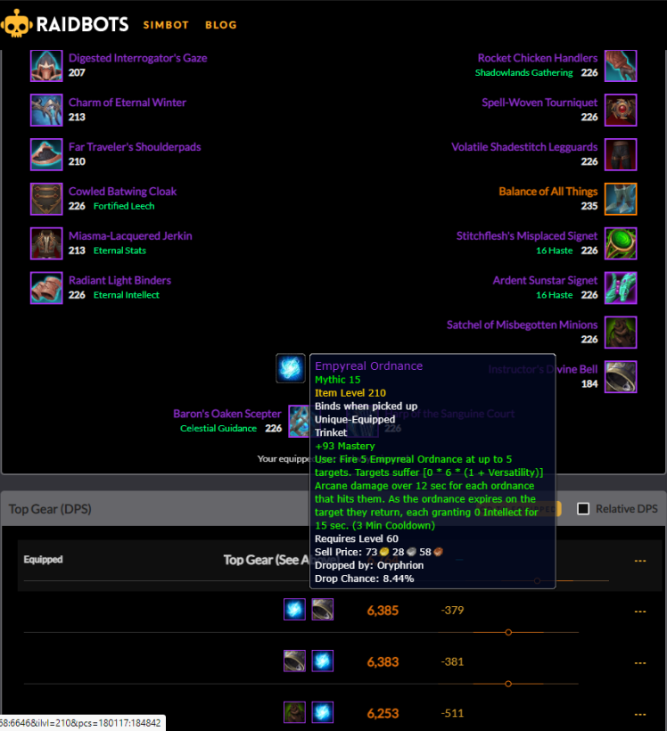 Empyreal Ordinance Sim Bug · Issue #263 · seriallos/raidbots-issues · GitHub