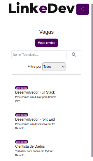 GitHub - P4ul0Silva/LinkeDev: Site de recrutamento tech fictício feito em react.