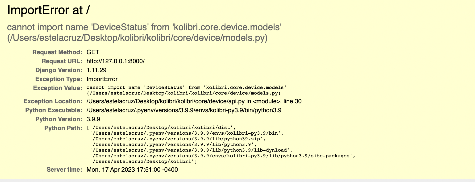 Import Error Running Devserver On Develop Branch · Issue 10497 · Learningequalitykolibri · Github 