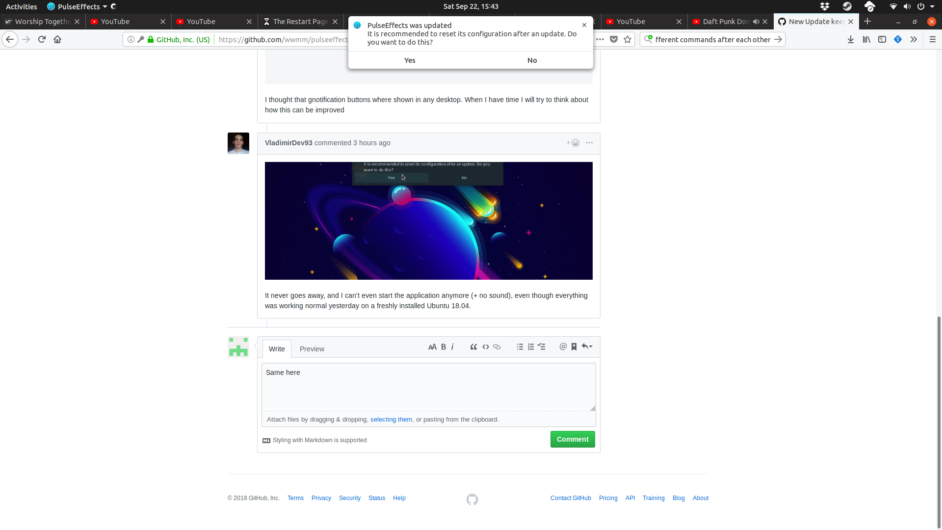 New Update keeps displaying notification · Issue #340 · wwmm/easyeffects · GitHub