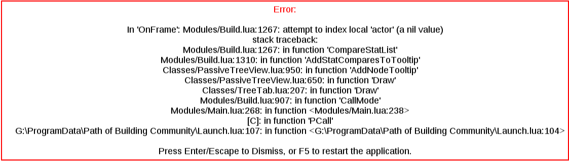 Lua Error when hovering over any passive · Issue #2963 · PathOfBuildingCommunity/PathOfBuilding ...