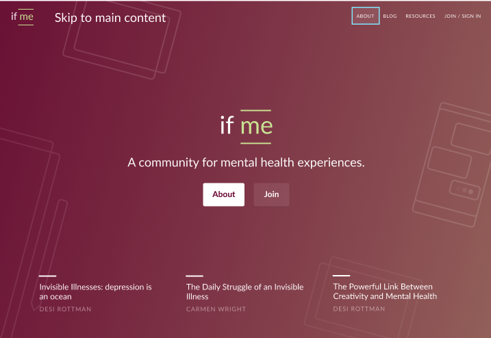 Skip to main content link · Issue #1703 · ifmeorg/ifme · GitHub