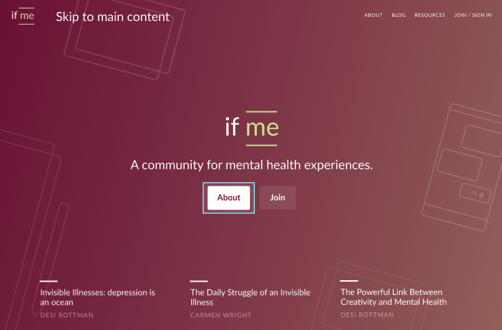Skip to main content link · Issue #1703 · ifmeorg/ifme · GitHub